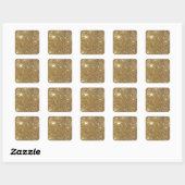 Luxury Gold Glitter - Printed Image Square Sticker | Zazzle