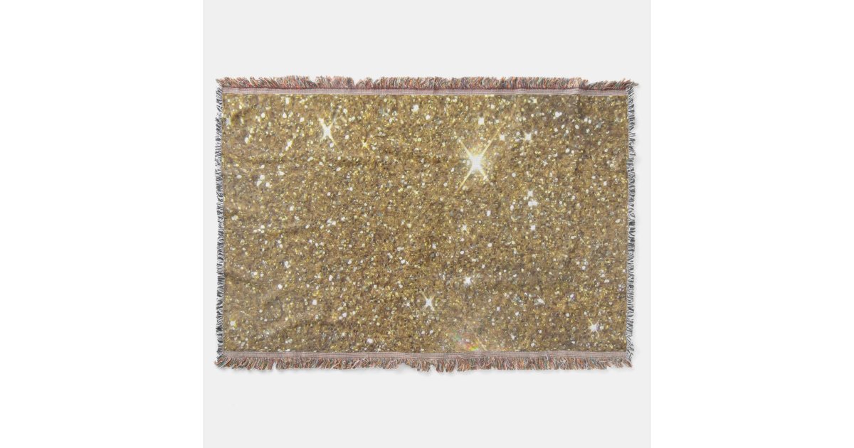 Luxury Gold Glitter - Printed Image Throw Blanket | Zazzle