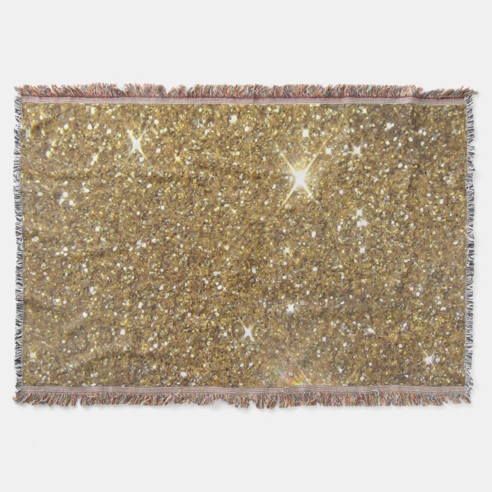 Luxury Gold Glitter - Printed Image Throw Blanket | Zazzle.com