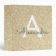Luxury Gold Glitter & Sparkle Monogram 3 Ring Binder | Zazzle