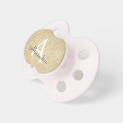 Luxury Gold Glitter & Sparkle Monogram Baby Pacifier | Zazzle