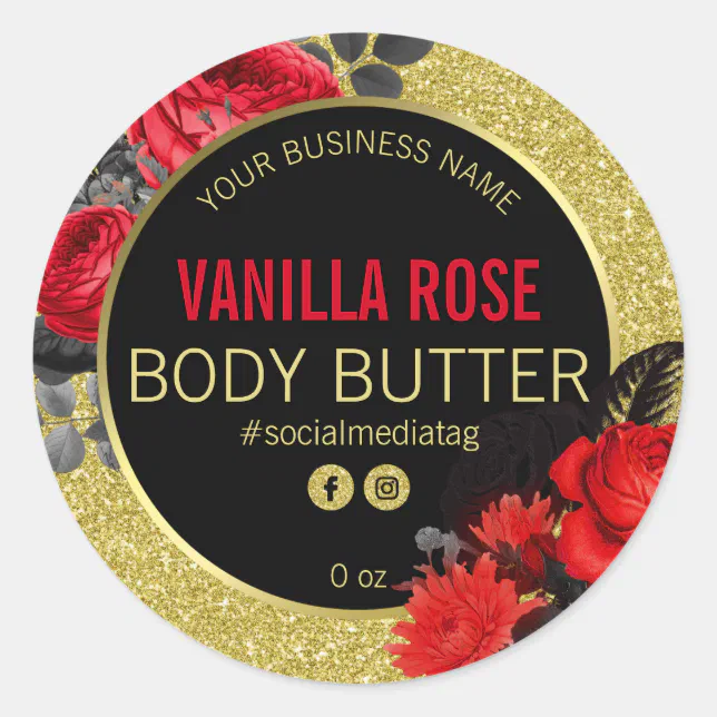 Luxury Gold Gold Rose Product Labels | Zazzle