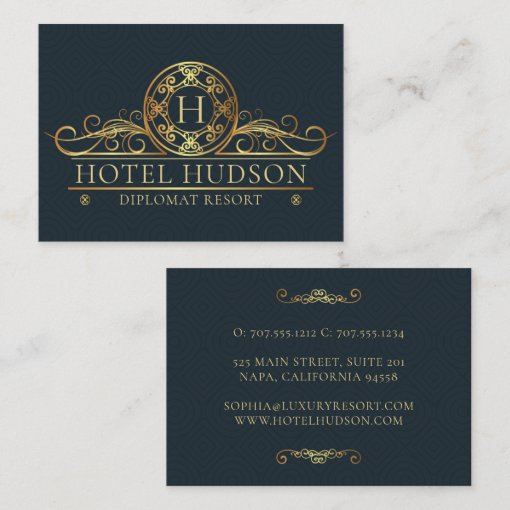 Luxury Gold Hotel Business Card | Zazzle