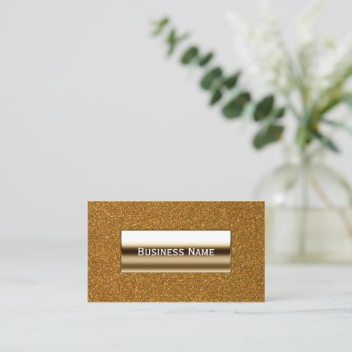 Luxury Gold Label Glitter Background Business Card | Zazzle