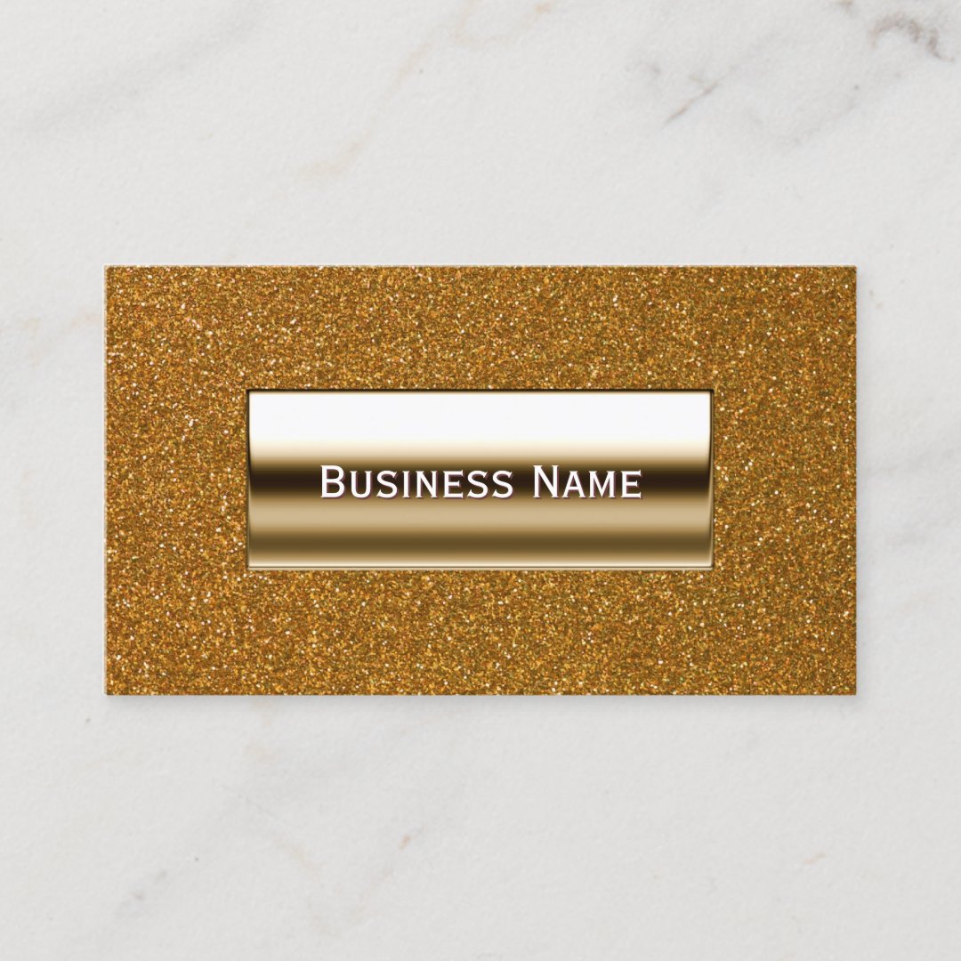 Luxury Gold Label Glitter Background Business Card | Zazzle