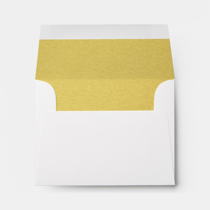 Luxury Gold lined Envelope Wedding Invitation | Zazzle