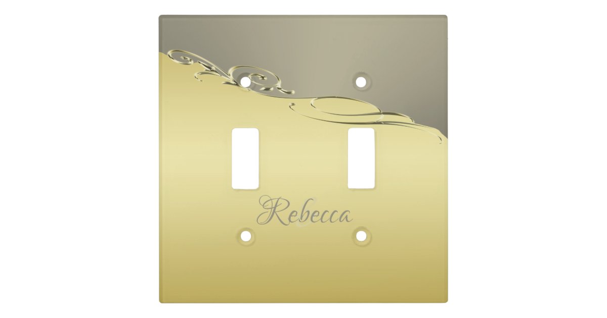 Luxury gold metal decorative on gold and silver light switch cover | Zazzle