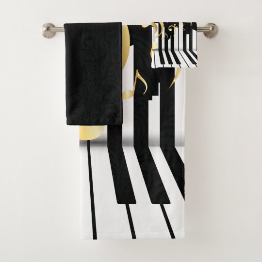Luxury Gold Music piano keys Bath Towel Set | Zazzle.com