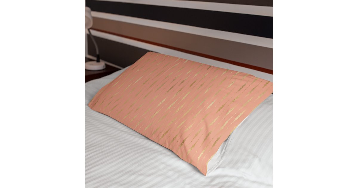 Luxury gold & pink geometric pattern pillow case | Zazzle