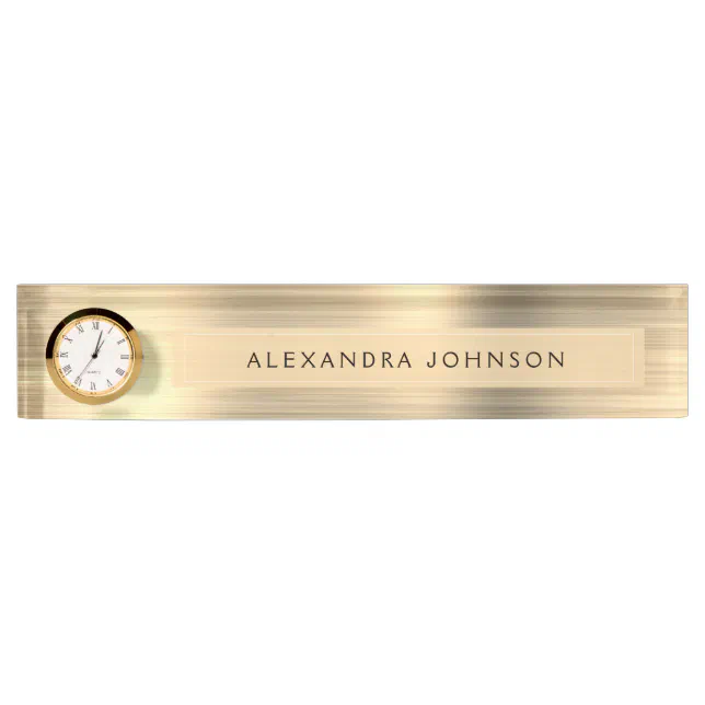 Luxury Gold Professional Business Modern Desk Name Plate | Zazzle