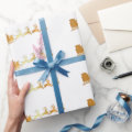 Luxury gold Santa on white X-mas wrapping paper | Zazzle