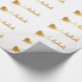 Luxury gold Santa on white X-mas wrapping paper | Zazzle
