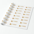 Luxury gold Santa on white X-mas wrapping paper | Zazzle