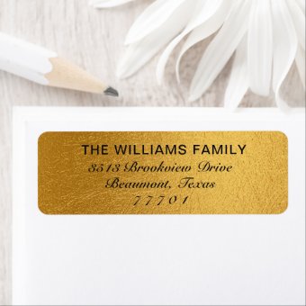 Luxury Gold Shiny Foil Address Label | Zazzle