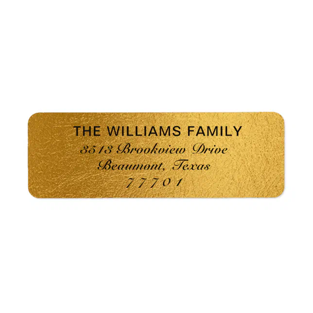 Luxury Gold Shiny Foil Address Label | Zazzle