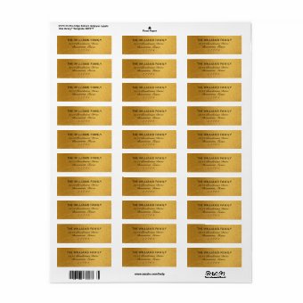Luxury Gold Shiny Foil Address Label | Zazzle
