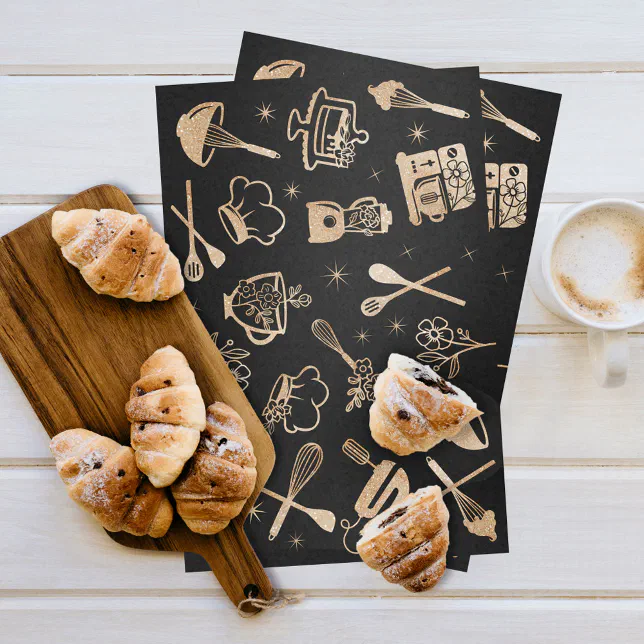 Luxury Gold Sparkle Baking Cooking Utensil Bakery Tissue Paper | Zazzle