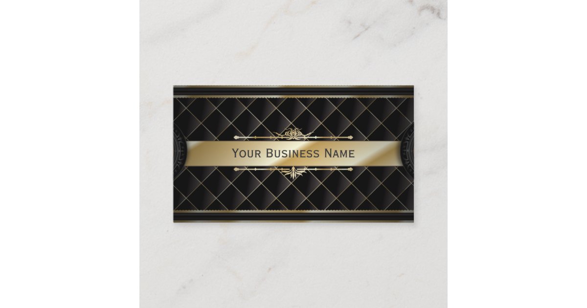 Luxury Gold Striped Diamond Pattern Business card | Zazzle