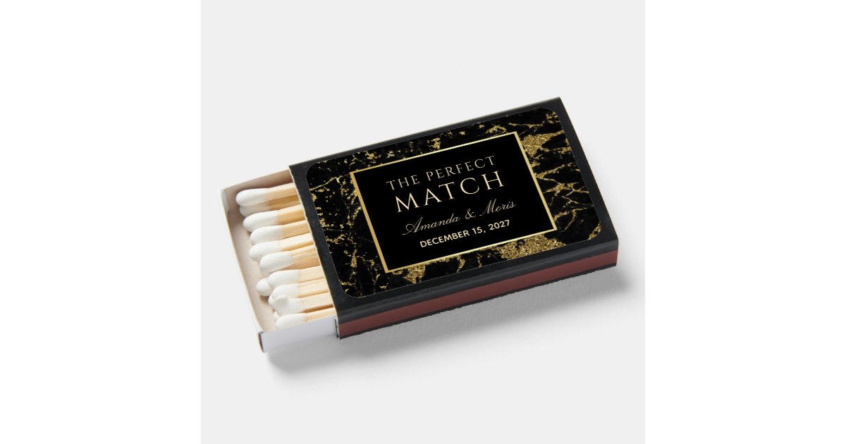 Luxury Gold Wedding Favor Matchboxes | Zazzle