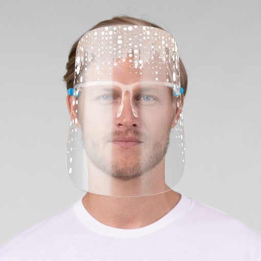 Luxury Golden Glitter Drips Jewelry Stars Hair Face Shield | Zazzle