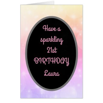 Luxury Large Pink Sparkly 21st Birthday Card | Zazzle