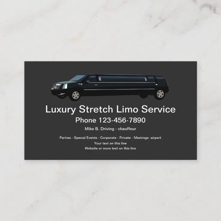 Luxury Limousine Chauffeur Service Business Card | Zazzle