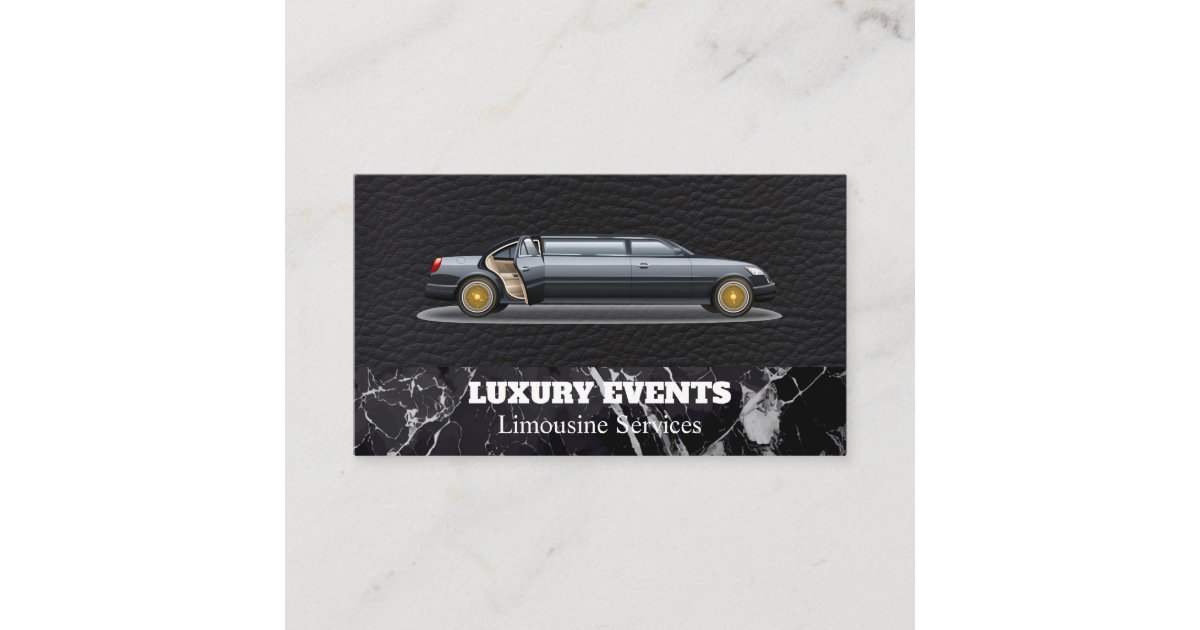 Luxury Limousine | Driver | Leather Business Card | Zazzle