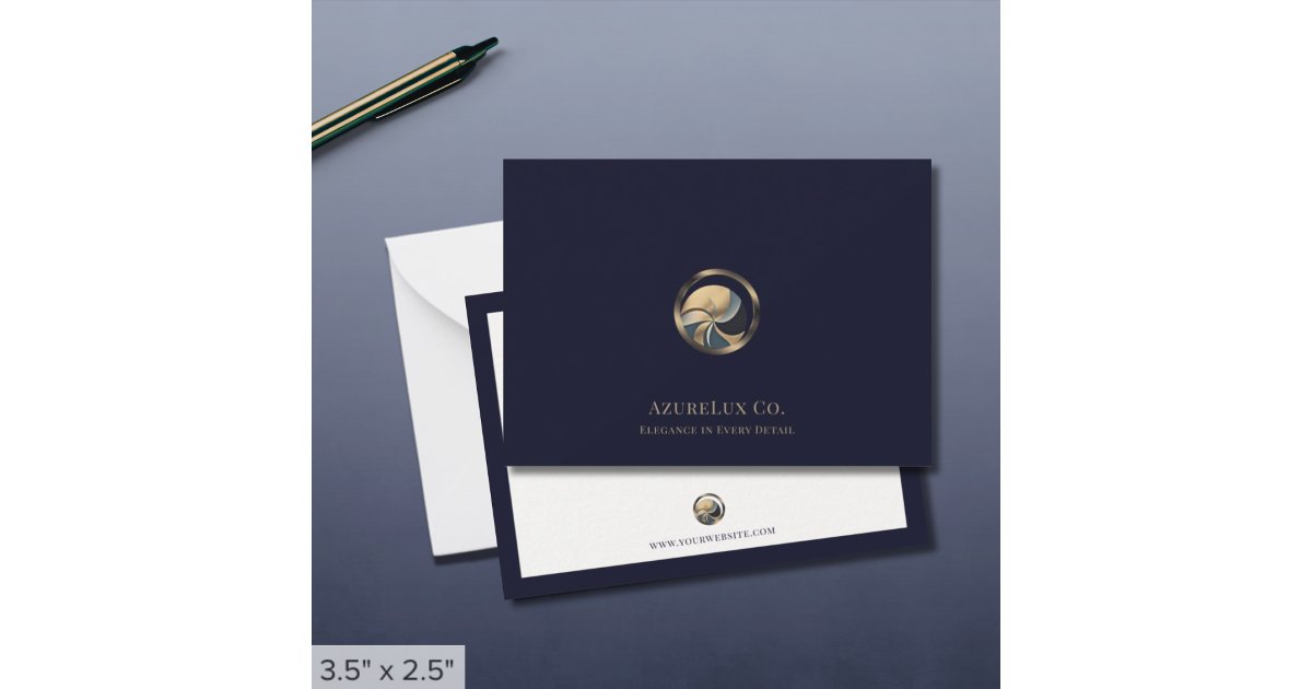 Luxury Logo Small Business Note Card | Zazzle