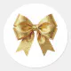 Luxury Metallic Sparkle Bow Classic Round Sticker | Zazzle