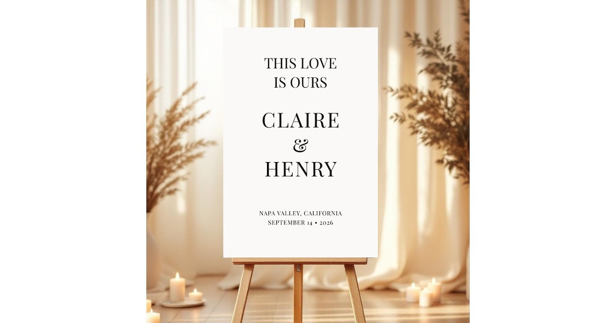 Luxury Minimalist Wedding Welcome Sign | Zazzle