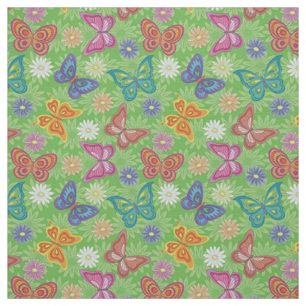 butterfly pattern fabric | Zazzle