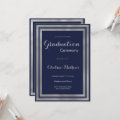 Luxury modern navy blue silver Graduation Invitation | Zazzle