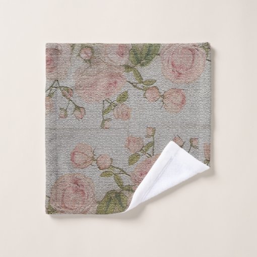 Luxury Modern Vintage Floral Rose Bath Towel Set | Zazzle