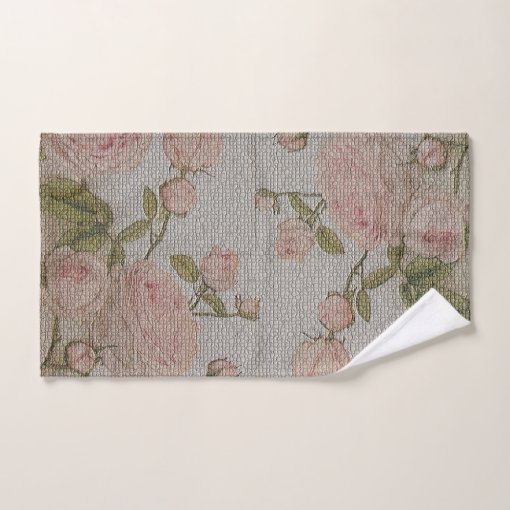 Luxury Modern Vintage Floral Rose Bath Towel Set | Zazzle