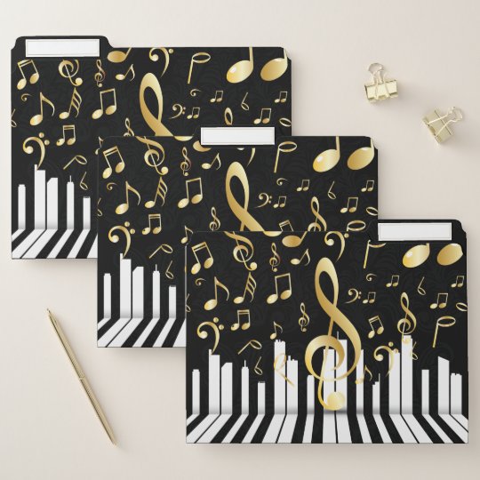 Luxury Music Note piano keys File Folder | Zazzle.com