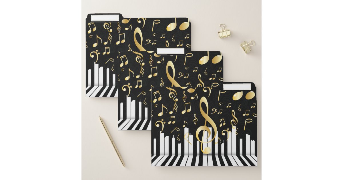 Luxury Music Note piano keys File Folder | Zazzle