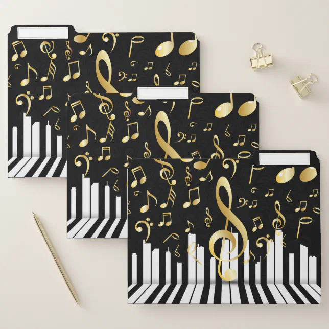 Luxury Music Note piano keys File Folder | Zazzle