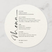 Luxury Paper Wedding Round Menu Card | Zazzle