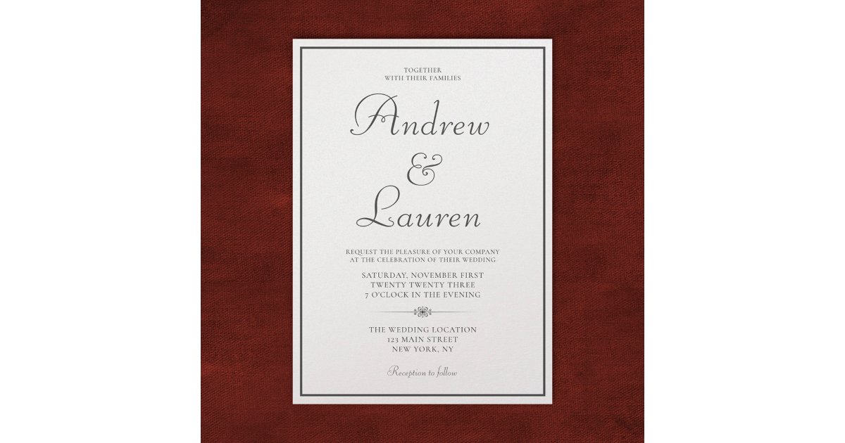 Luxury Pearl Classic Formal Elegant Wedding Invitation | Zazzle