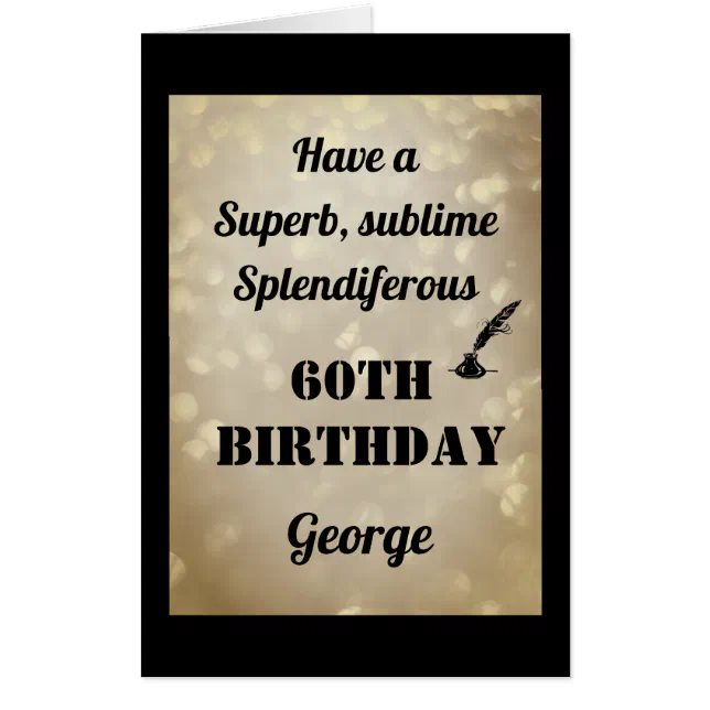 Luxury Personalised Sparkly 60th Birthday Card | Zazzle