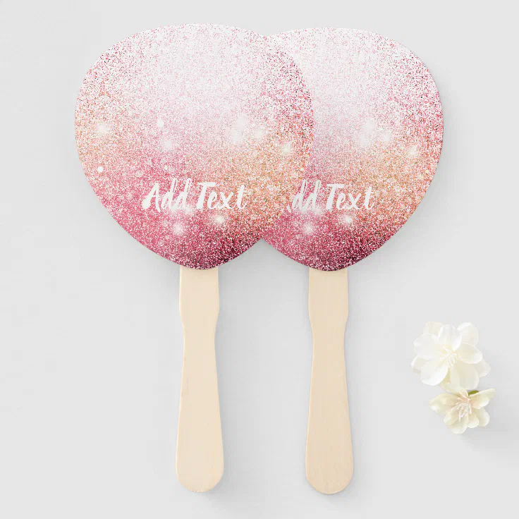 Luxury Pink Glitter sparkle design Hand Fan | Zazzle
