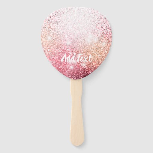 Luxury Pink Glitter sparkle design Hand Fan | Zazzle
