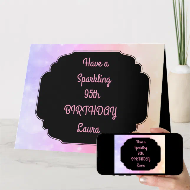 Luxury Pink Personalised 95th Birthday Card | Zazzle Luxury Pink Personalised 95th Birthday Card | Zazzle