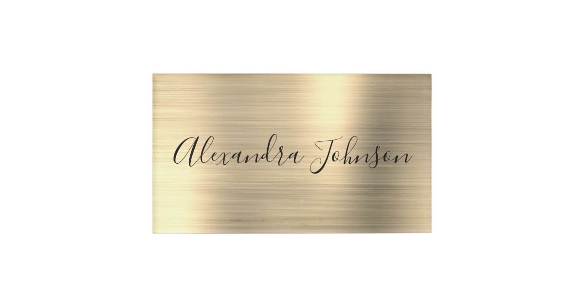 Luxury Professional Gold Foil Modern Name Tag | Zazzle