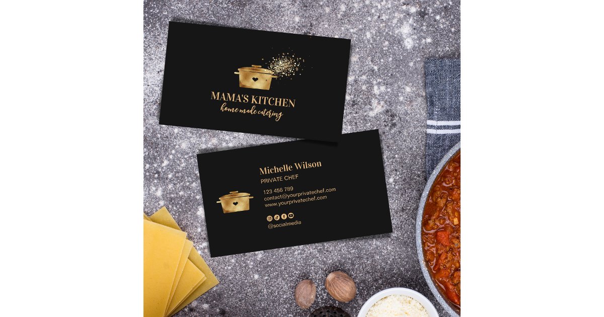 Luxury Professional Personal Chef Catering Cook Business Card | Zazzle