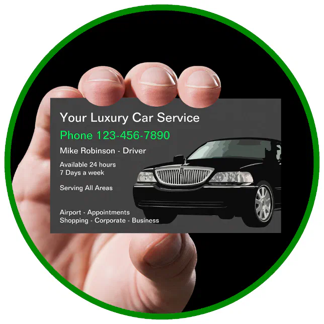 Luxury Public Transport Taxi Car Service Business Card | Zazzle