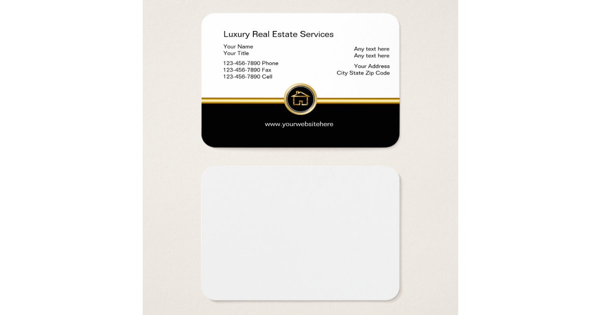 Luxury Real Estate Business Cards | Zazzle