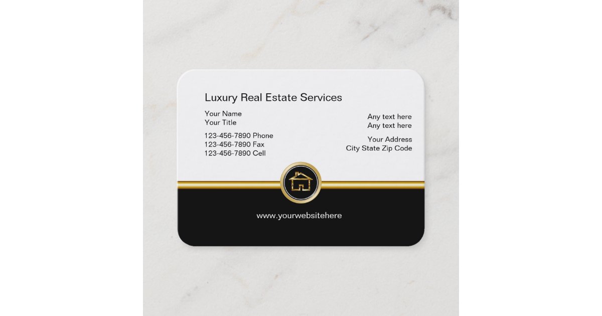 Luxury Real Estate Business Cards | Zazzle
