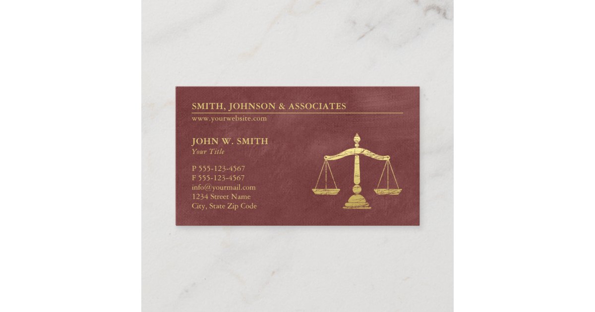 Luxury Red Lawyer Scales of Justice Appointment | Zazzle