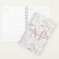 Luxury Rose Gold Foil | Marble Monogram Planner | Zazzle